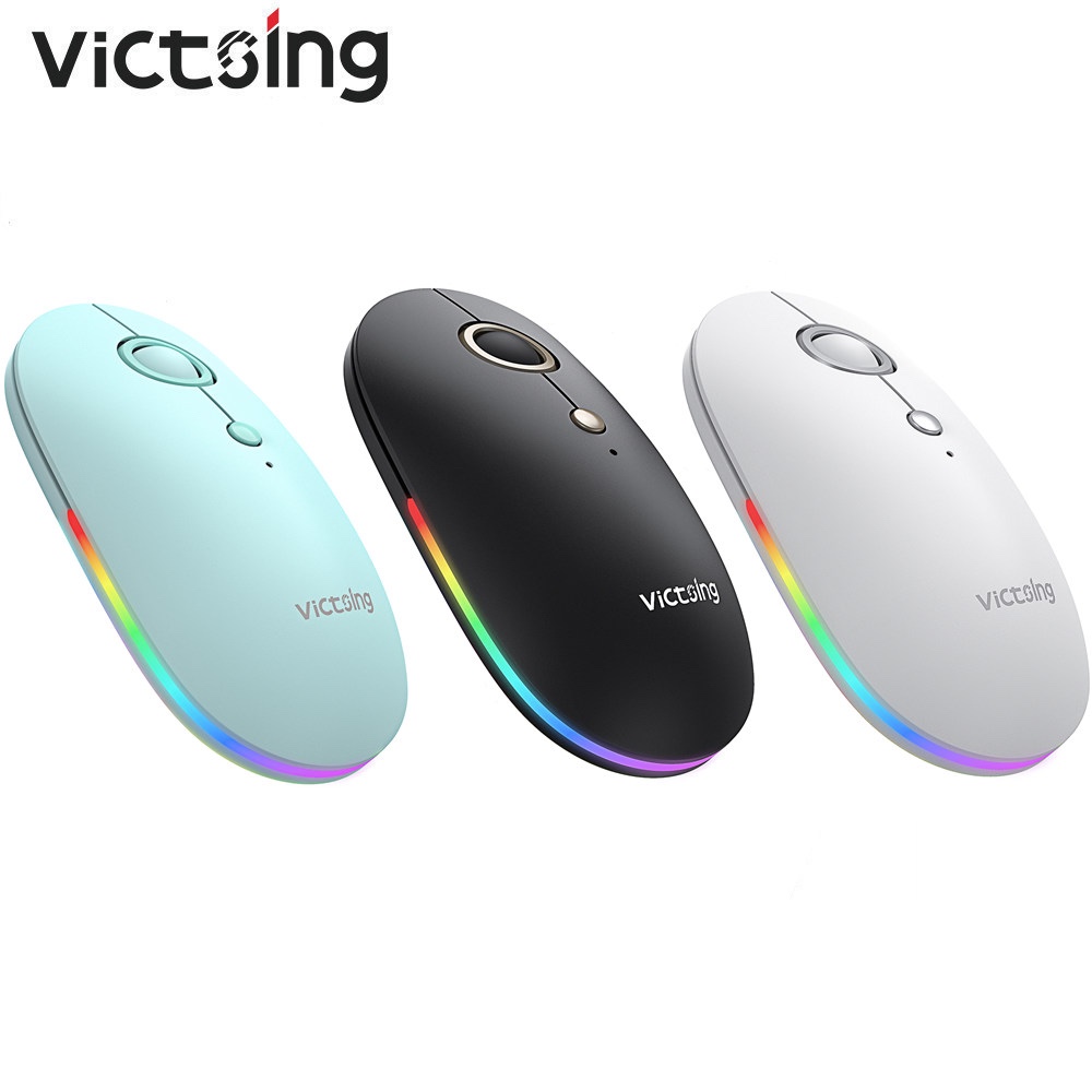 VictSing PC336A Wireless Mouse Rechargeable RGB Slim Silent with 5 ...