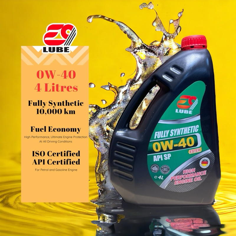 E9 0W-40 Fully Synthetic Engine Oil 4L API SP (100% GENUINE OIL) Proton ...