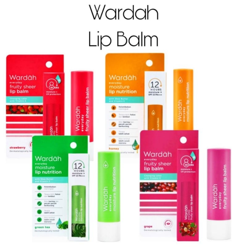 Wardah Fruity Sheer Lip Balm Changing Colour With Vitamin E Lipbalm 4g ...