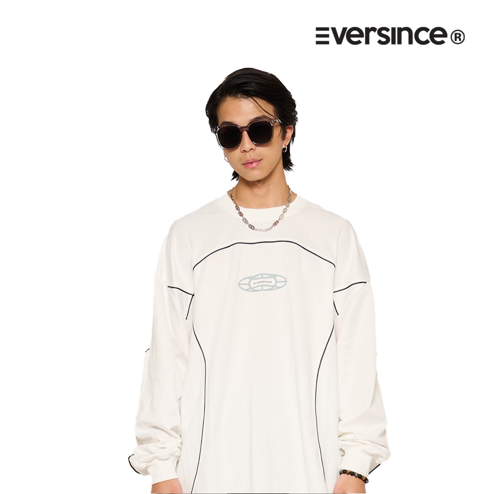 Eversince Lane Oversized Long Sleeve Jersey White Unisex | Shopee Malaysia