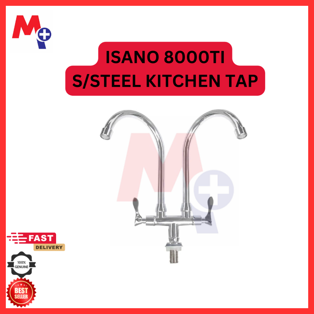 ISANO ECO 1/2" TWIN SWAN NECK TAP (PILLAR TYPE) 8000TI / BLACK TWIN ...