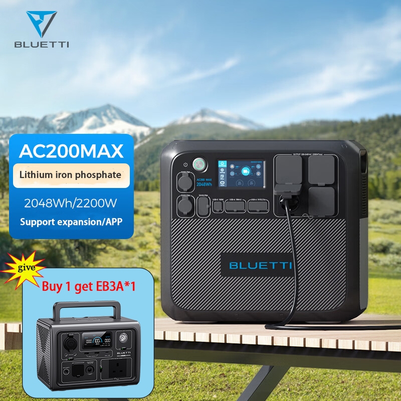 Bluetti AC200MAX 2200W/2048Wh/640000mAh Universal power station 220V power supply portable power ...