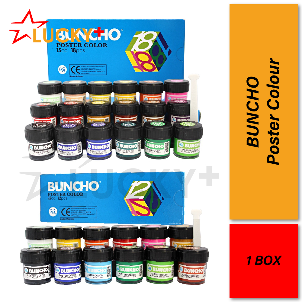 Buncho Poster Colour 15cc Set OF 12Colour/ 18Colour (1Box) | Warna Air ...