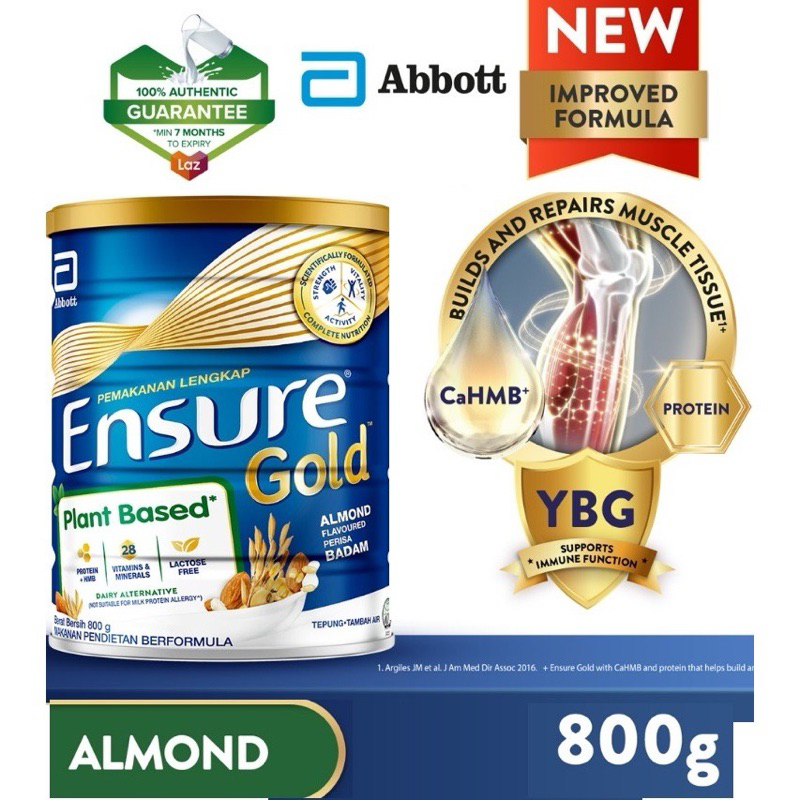 Ensure Gold Adult Complete Nutrition - Plant Based Almond 800gExp 05/2025 | Shopee Malaysia