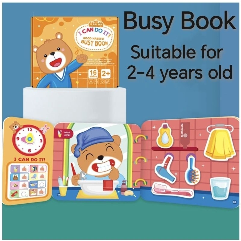 2-4 Years Old Busy Book I Can Do It Preschool Quiet Book 幼儿安静书幼儿翻翻书 ...