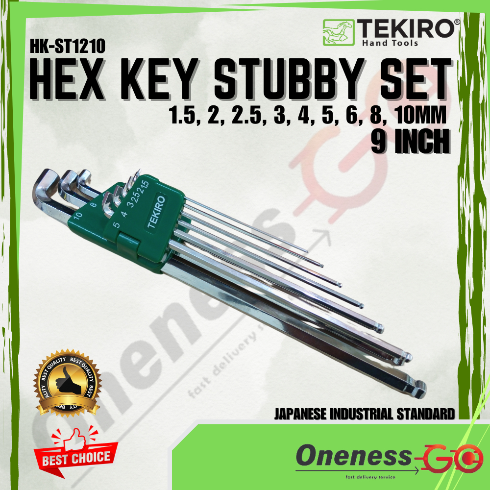 "TEKIRO - HEX KEY STUBBY SET 9 PIECES" (HK-ST1210) | Shopee Malaysia