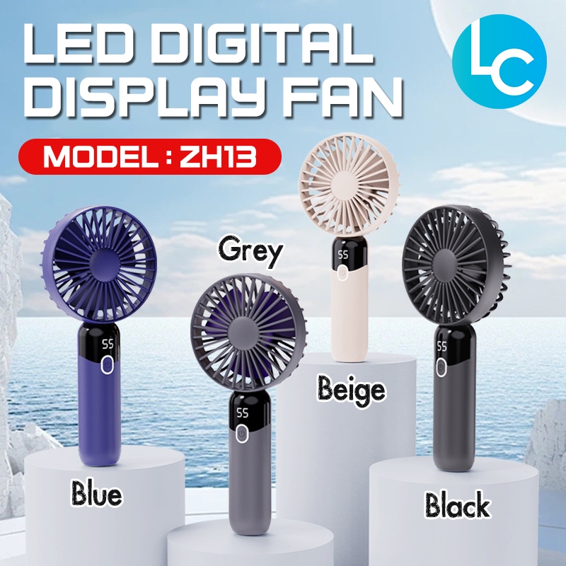 ZH13 Portable USB Rechargeable Handheld Mini Cooling Fan 1200mAh with Pedestal and Stand LED ...