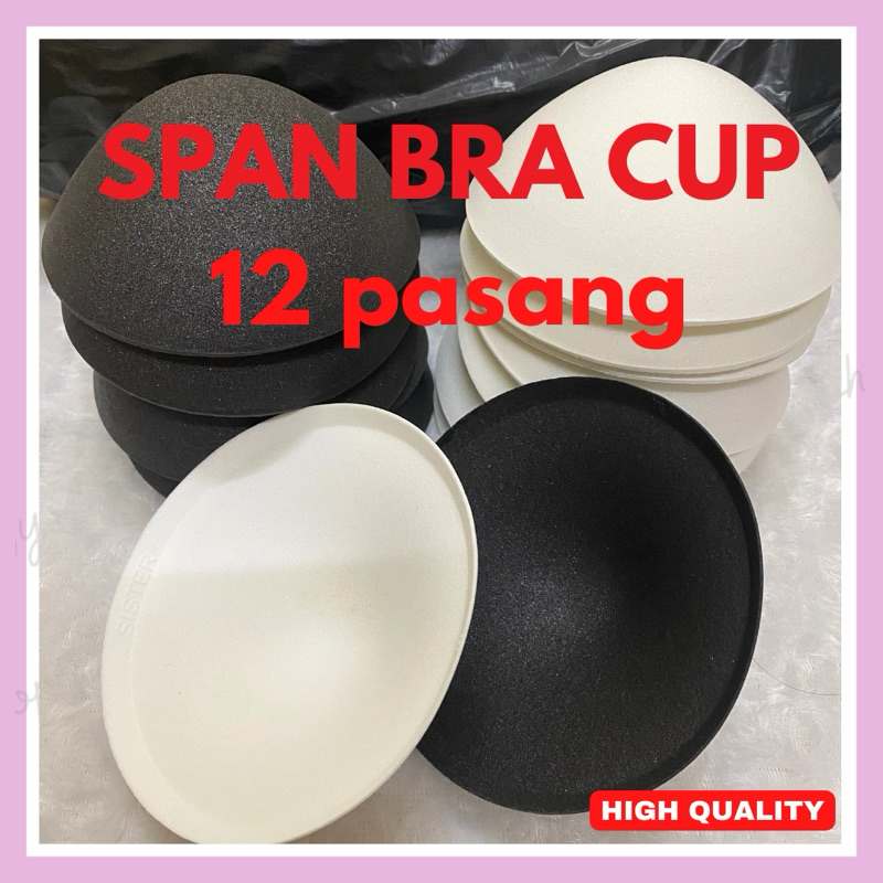 (12 pasang)Spun Bra Cup Foam (Full Cup) / Padding for Bra / Pad coli ...
