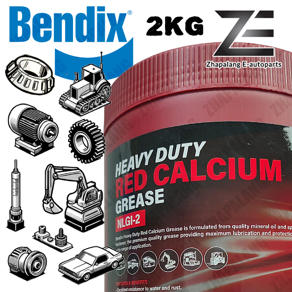 Bendix Red Calcium Grease 2kg Multipurpose Bearing Gears Automotive ...