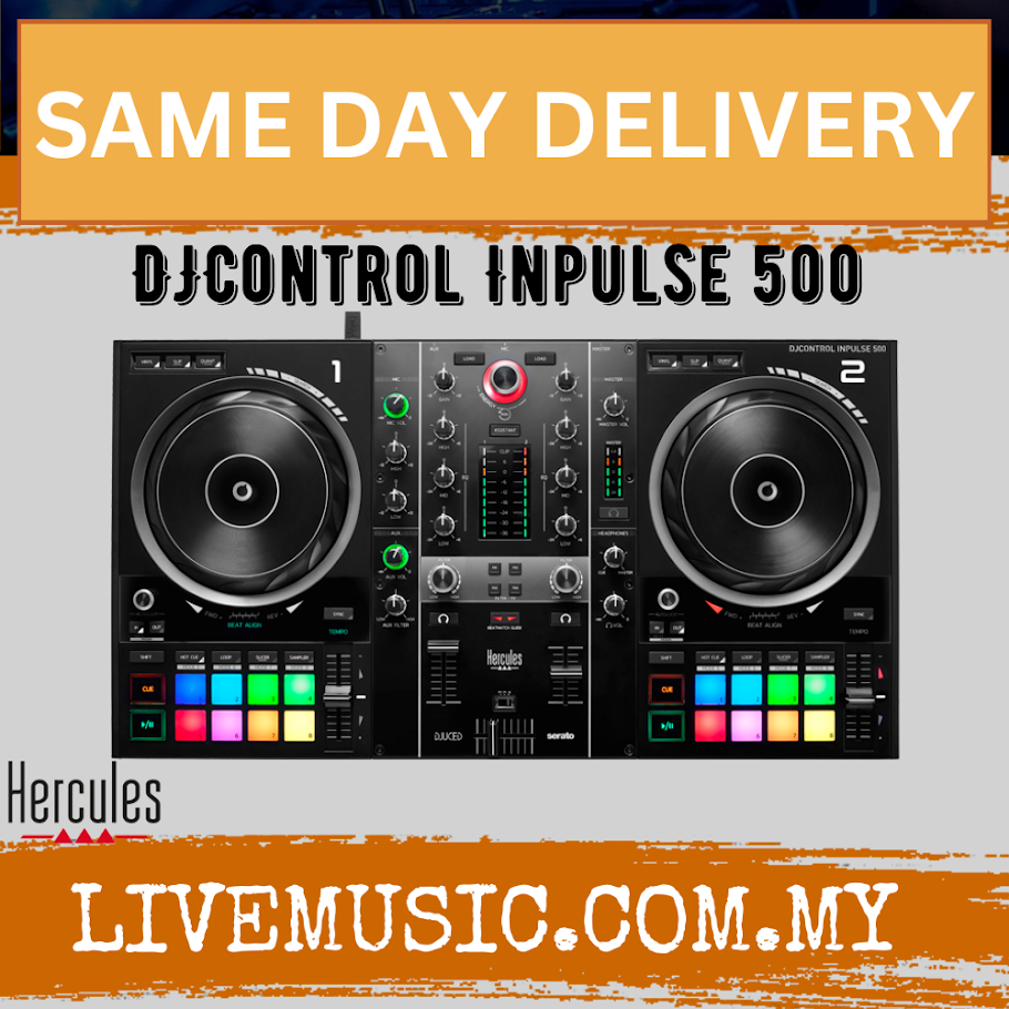 Hercules DJControl Inpulse 500 All-In-One DJ controller with Beatmatch ...