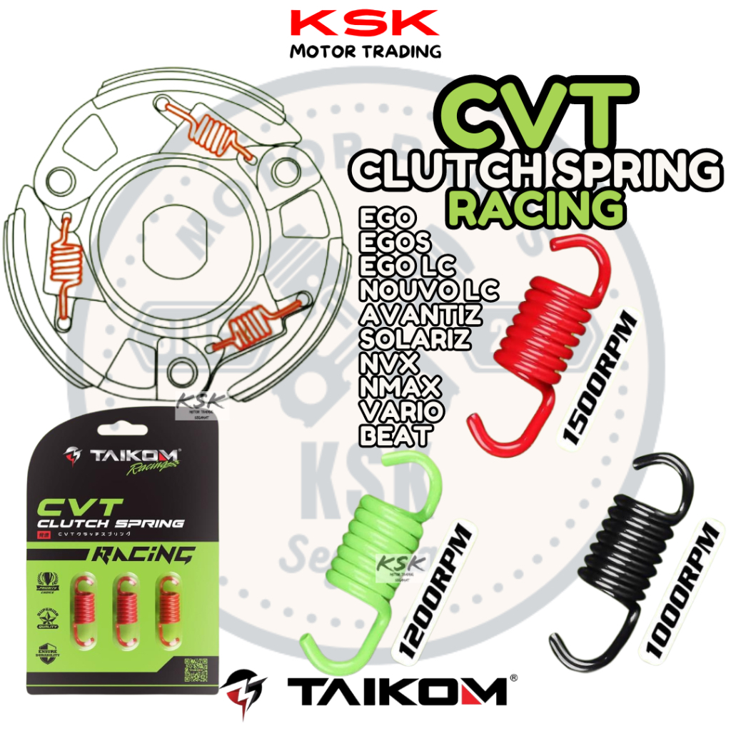 【8.8 SALE】TAIKOM RACING CVT CLUTCH AUTO SPRING RPM 1000/1200/1500 EGO EGOS NOUVOS NVX NMAX ...