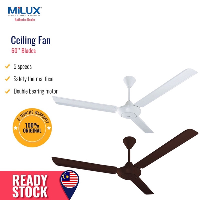 [READY STOCK] Milux 3 Blades Ceiling Fan Regulator MCF6001 White ...