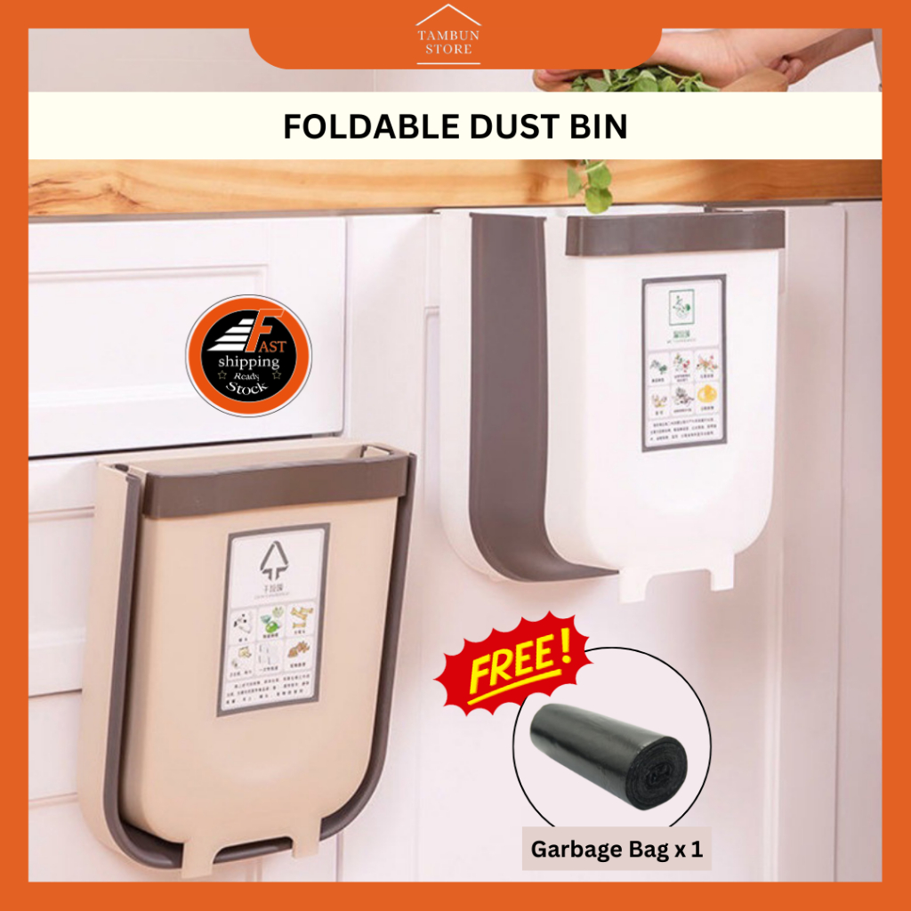 Foldable Portable Hanging Kitchen DustBin Trash Garbage Rubbish Cooking ...