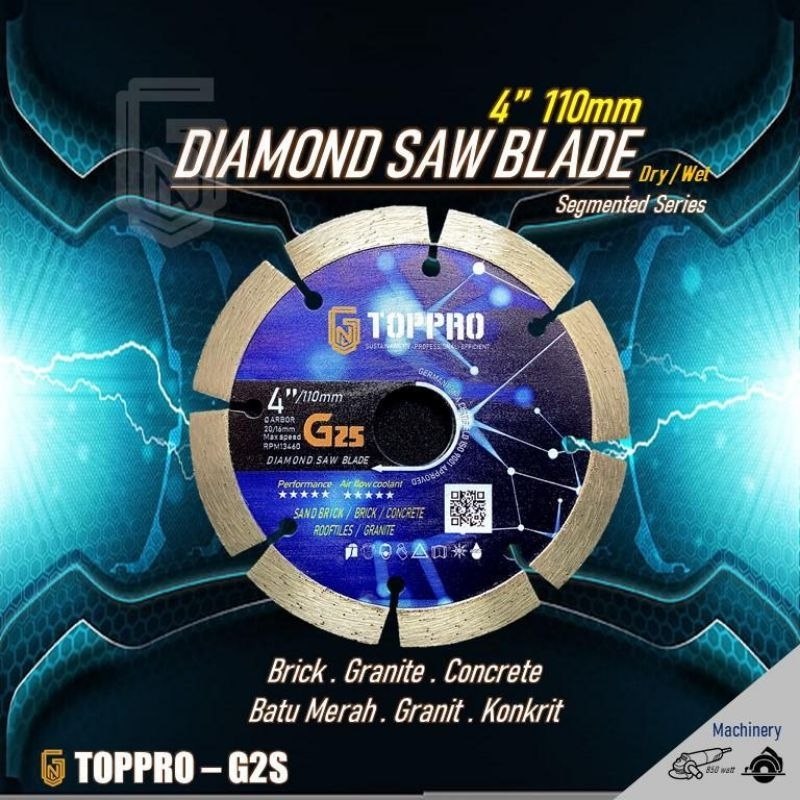 TOPPRO G2s 4"/110mm Diamond Saw Blade-Wet & Dry | Shopee Malaysia