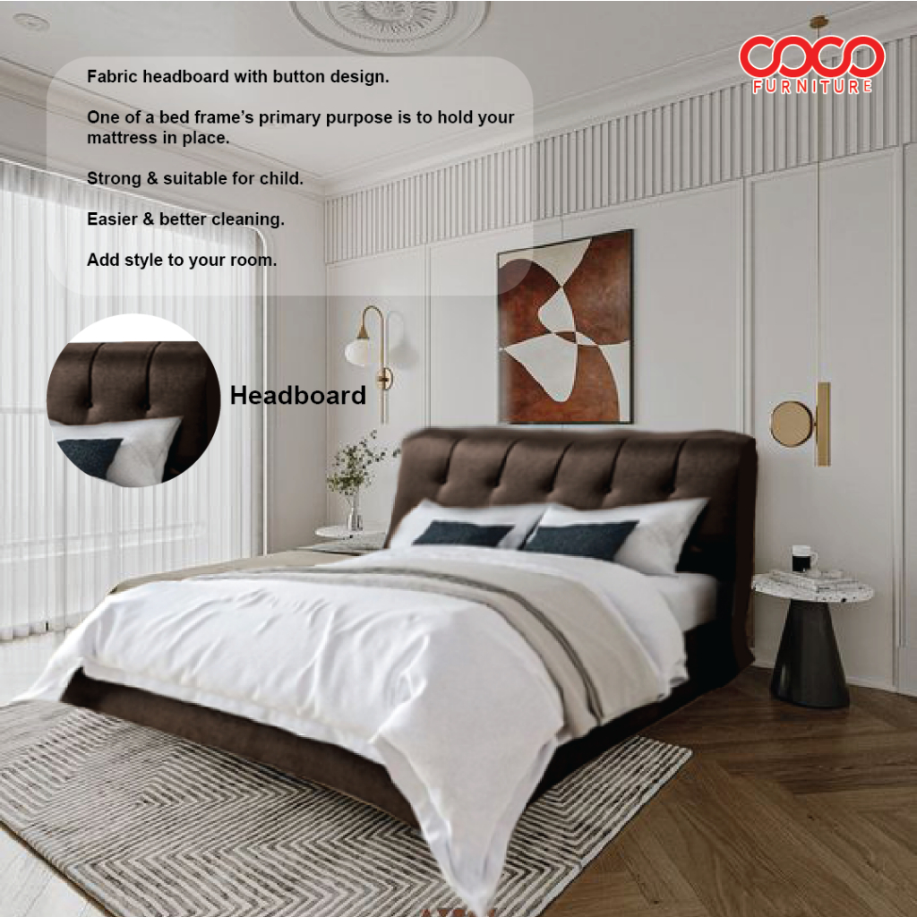 COCO 5 Feet Bed Frame Queen/Divan Base/Solid Divan Bedframe/Bedframe/Bed Frame Katil Queen/SET ...