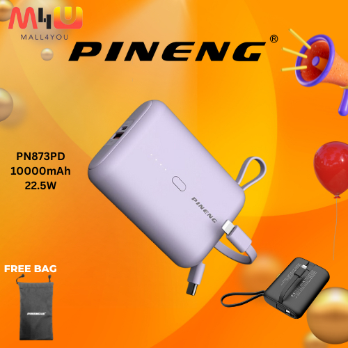Pineng PN-873PD 22.5W Fast Carging With Built In Output Cable Type-C ...