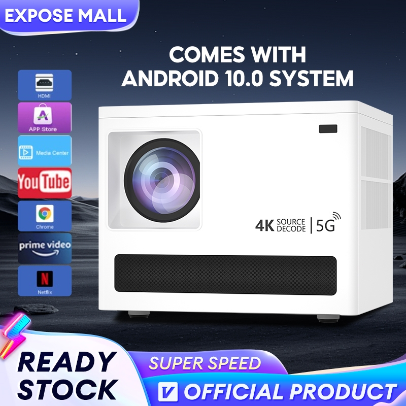 Projector 4K Portable Projector Android UHD Mini LED Built -in Netflix ...