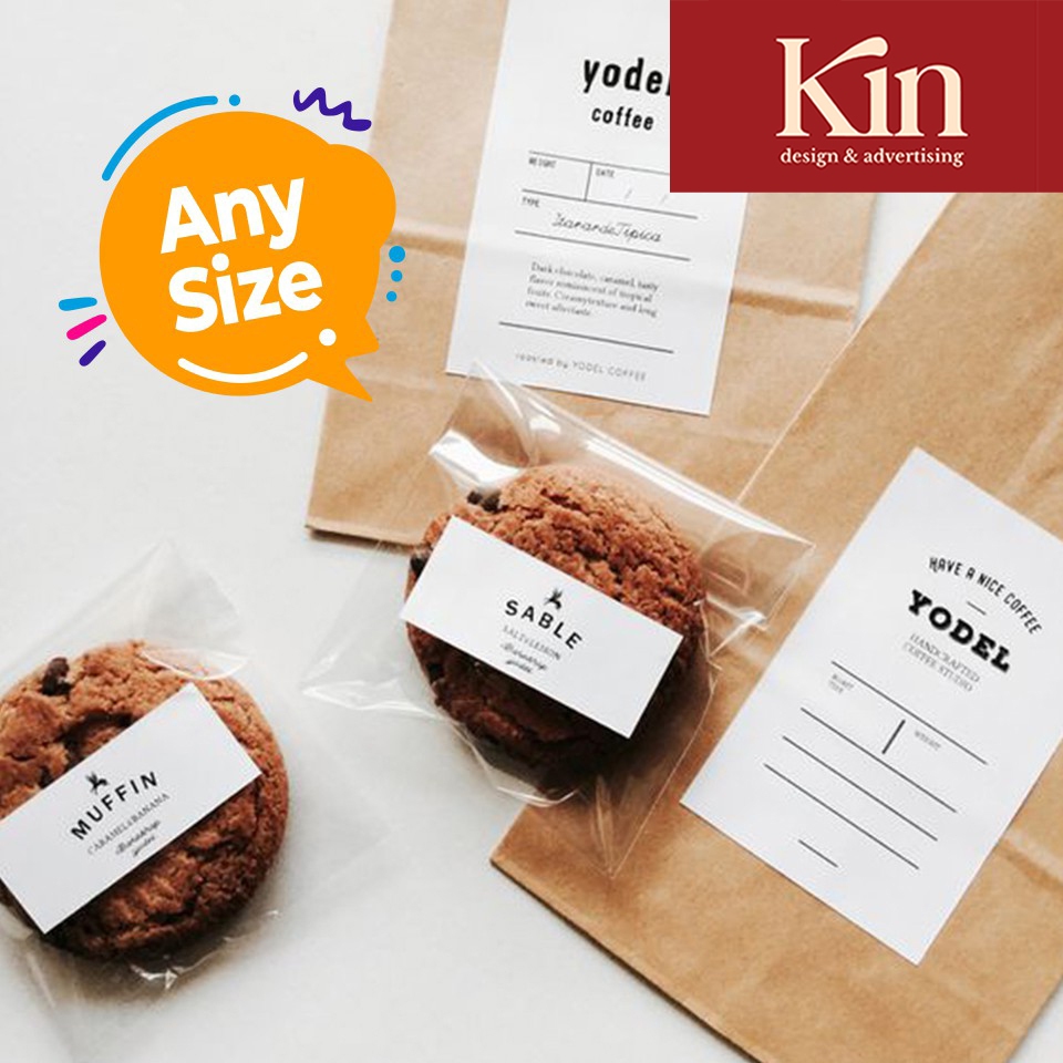 KIN - 100pcs Custom Made Sticker Label Printing (Matt & Waterproof ...