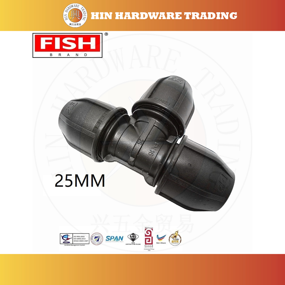 Brand Fish PP Push Fit PolyPropylene PN16 Compression Fittings 25mm ...