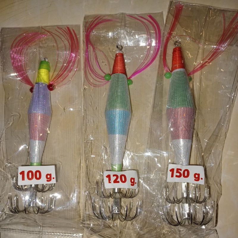 CANDAT TWIST VIETNAM DOUBLE LAYERS HOOKS SQUID JIGS 100g, 120g, 150g, 170g. CANDAT KILLER VIRAL ...