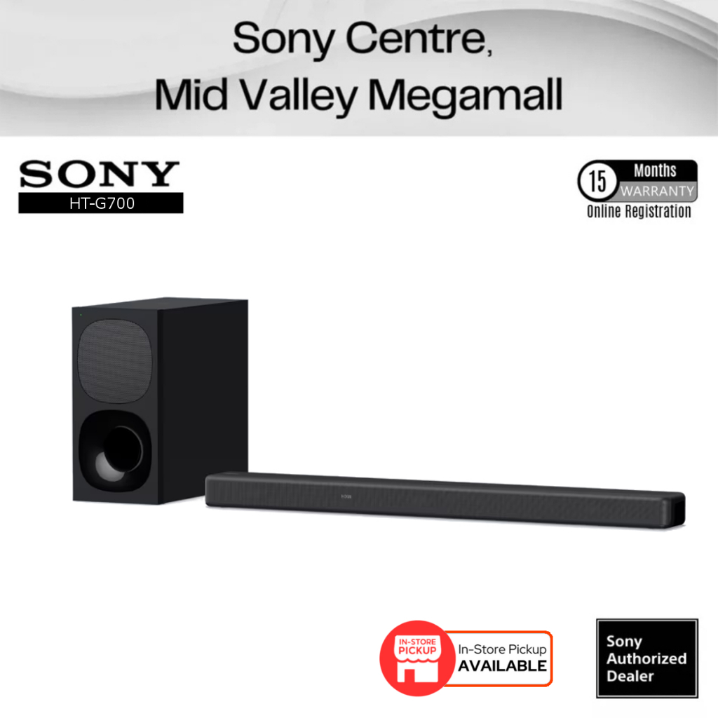 Sony HT-G700 Soundbar with Wireless Subwoofer 3.1ch Dolby Atmos®/ DTS:X ...