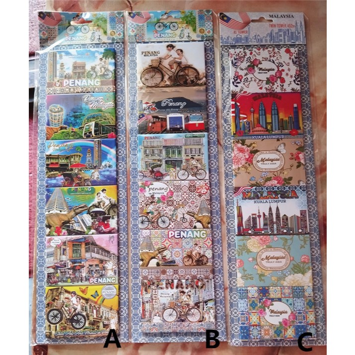 Malaysia Penang fridge magnets souvenir gift 6pcs Set | Shopee Malaysia
