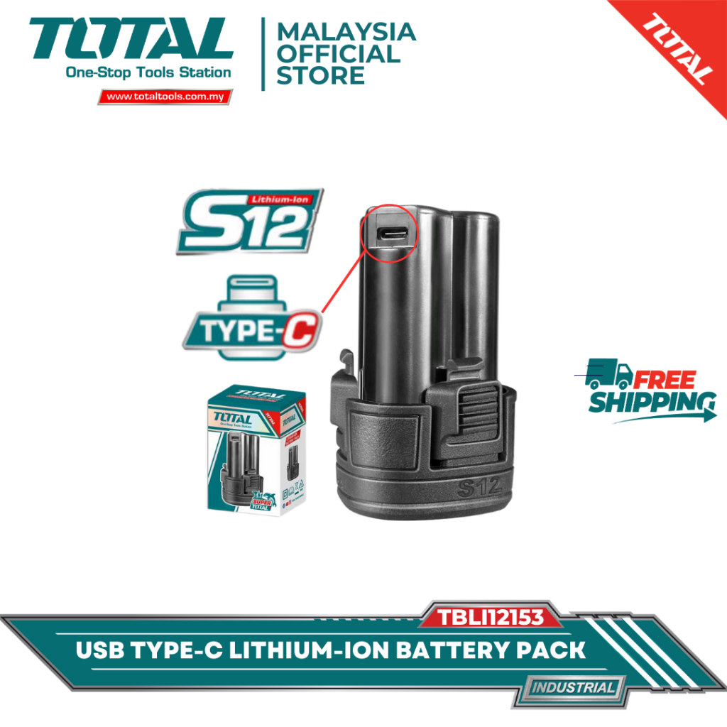 TOTAL 12V LI-ION BATTERY PACK TBLI12153 | Shopee Malaysia