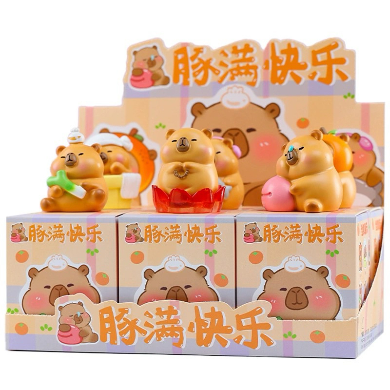 Happy Capybara Blind box Toys Figure model Resin Crafts 豚满快乐卡皮巴拉盲盒 ...