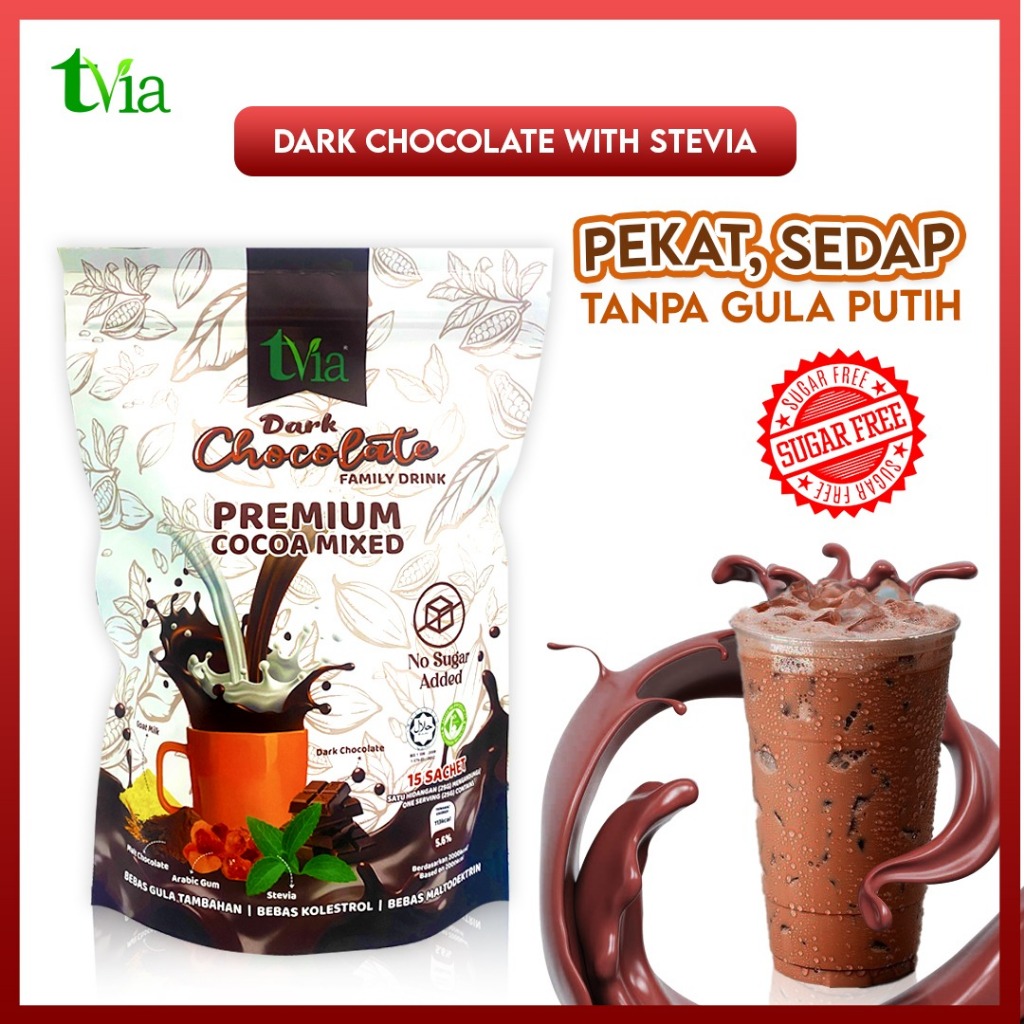 Dark Chocolate Drink Premium With Stevia- 15 sachet | Sugar Free ...