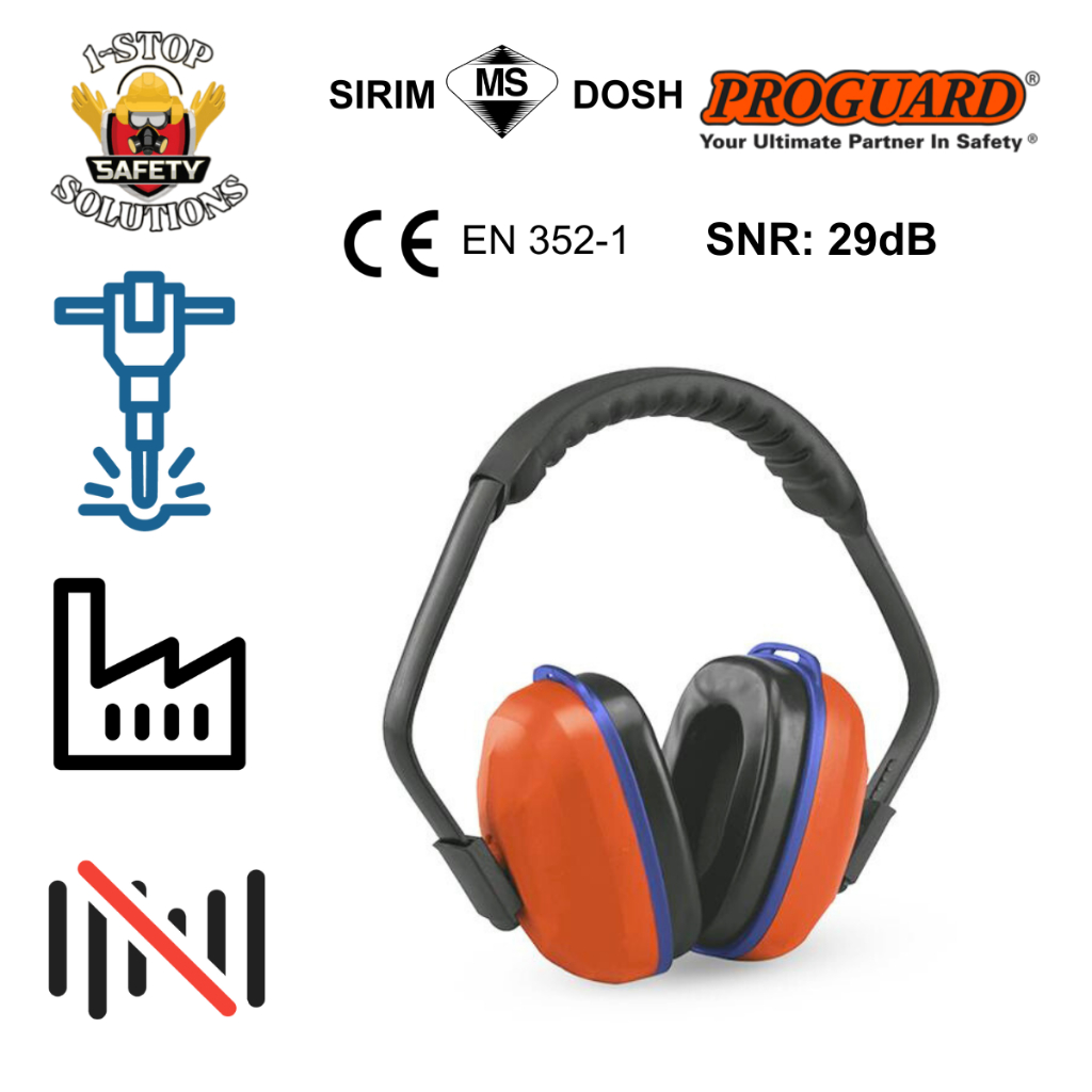 Proguard INFINITY SNR29dB Adjustable Headband Lightweight Earmuff Noise ...