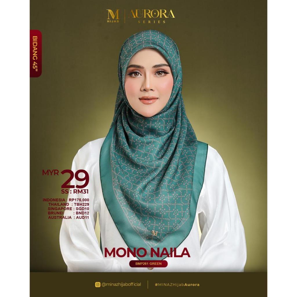 Tudung Bawal Jenama MINAZ HIJAB Aurora Series (Bawal Tanpa Gosok Edisi Mei 2024)!! | Shopee Malaysia