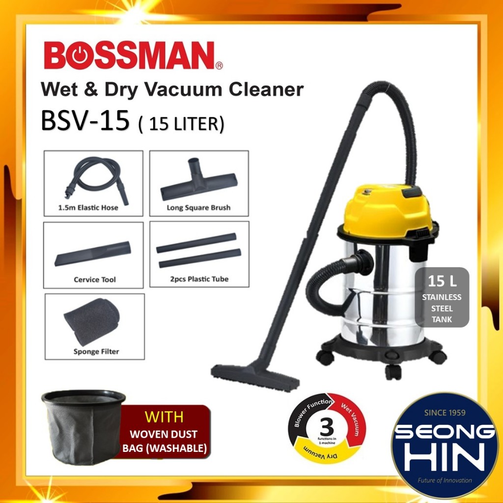 BOSSMAN 3 in 1 Vacuum Cleaner 15L BSV15 1500W WET DRY BLOW / BSV20 ...