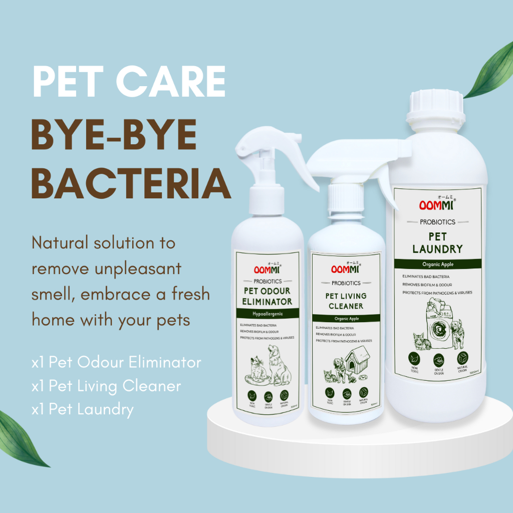 OOMMI Probiotics Bye-Bye Bacteria (Pets) – Pet Odour Eliminator ...