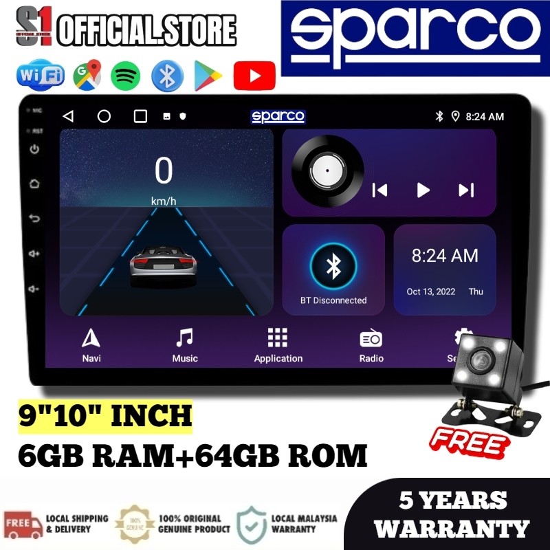 [6GB RAM+64GB ROM]2024 Newest Sparco Style Android Player 9"10" inch ...