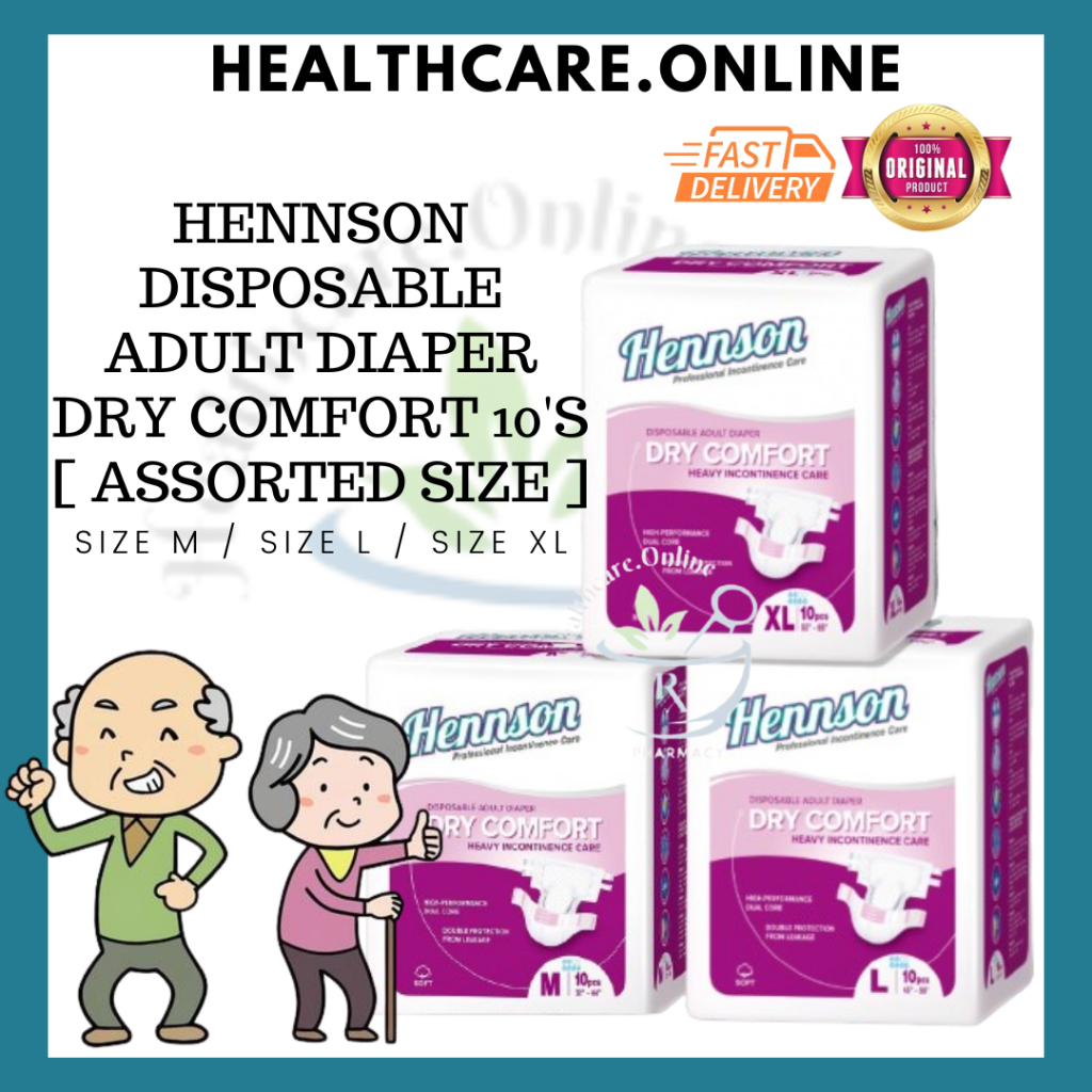 HENNSON DISPOSABLE ADULT DIAPER PROFESSIONAL INCONTINENCE CARE 10's ...