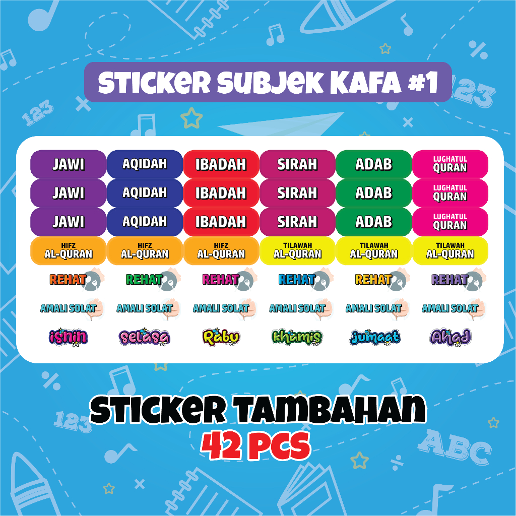 A4 SIZE JADUAL WAKTU KELAS SEKOLAH | KAFA DENGAN STICKER | Shopee Malaysia