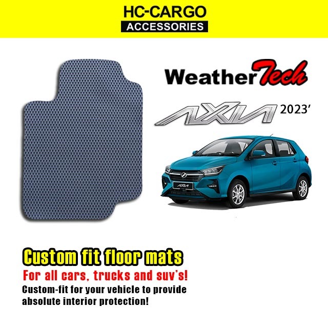 Perodua Axia 2023 D74A Weather Tech 5PCS OEM Precut PVC Carpet Car mat ...