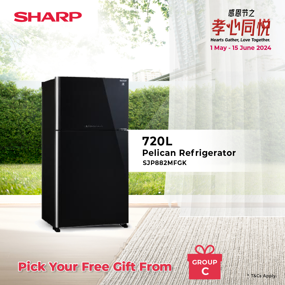 Sharp Pelican Series 2 Door Refrigerator (720L) SJP882MFGK | Shopee ...