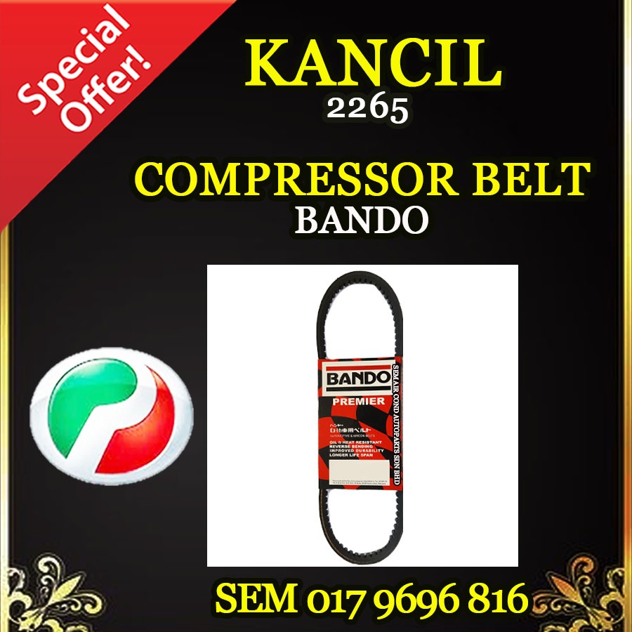 PERODUA KANCIL 2265 BANDO COMPRESSOR BELT (CAR AIRCOND SYSTEM) | Shopee ...