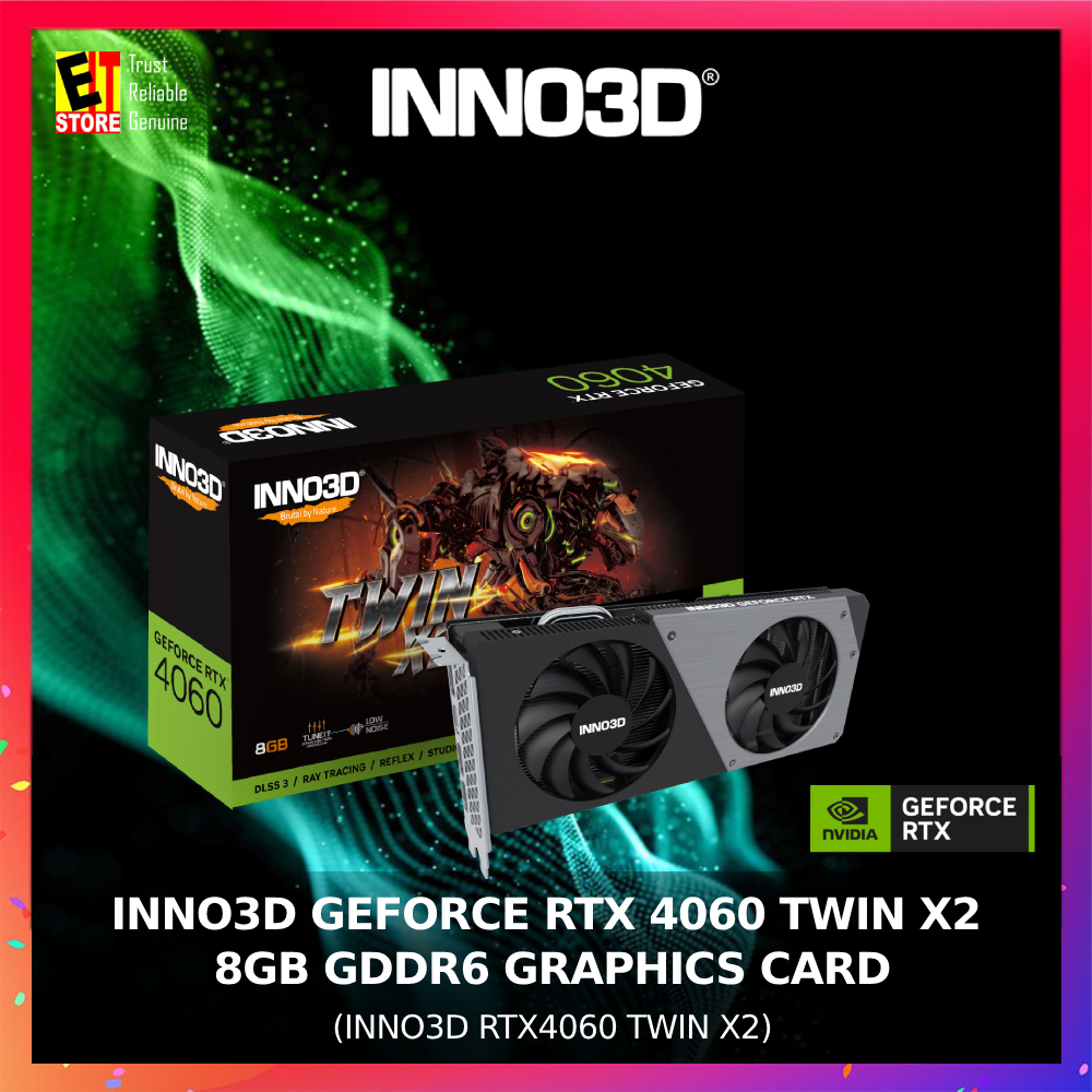 INNO3D GEFORCE RTX 4060 TWIN X2 8GB GDDR6 GRAPHICS CARD | Shopee Malaysia