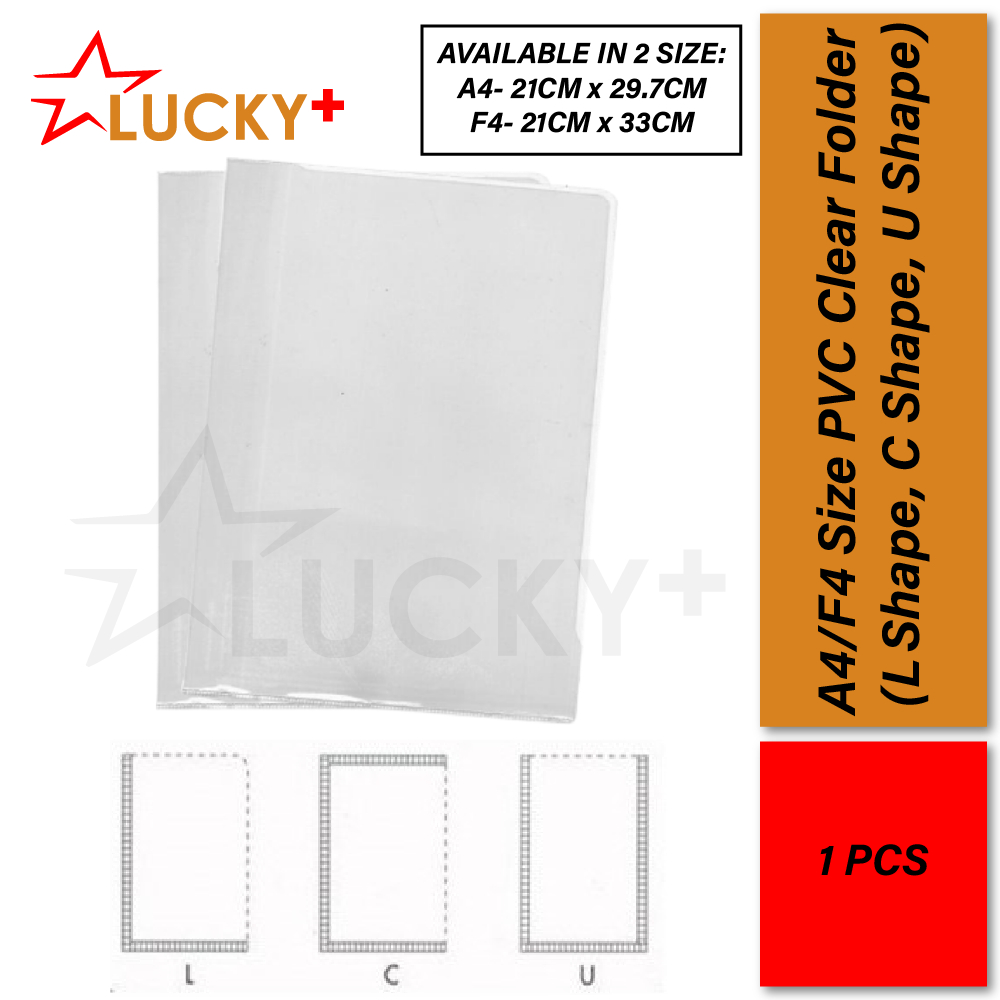 A4/F4 *THICK* Transparent Clear(C / U / L)Shape Pocket File Folder Holder(1psc) | Shopee Malaysia