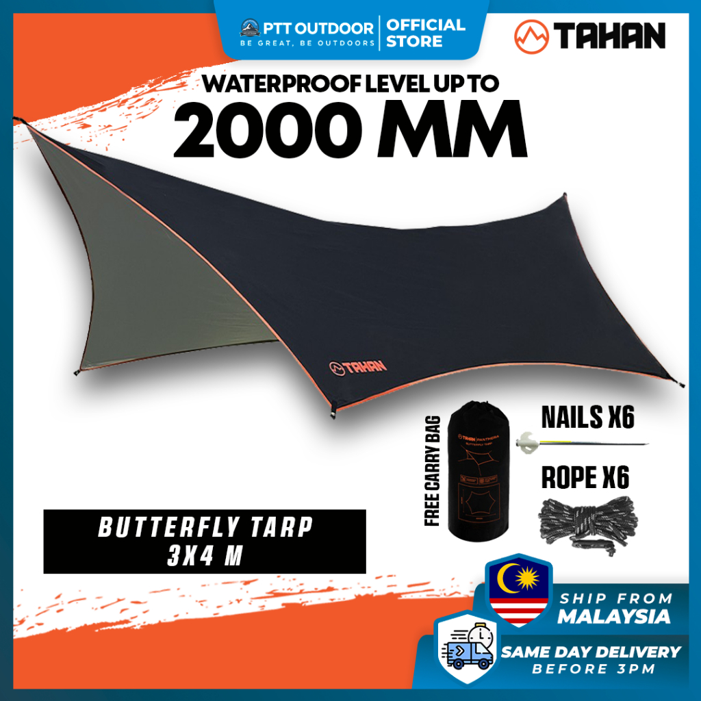 🚚Same Day Delivery🚚 TAHAN Butterfly Tarp 3x4M flysheet besar camping ...