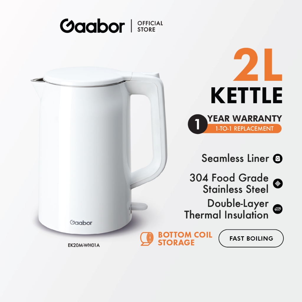 Gaabor Electric Hot Water Kettle (1500W/2L) EK20M-WH01A | Shopee Malaysia