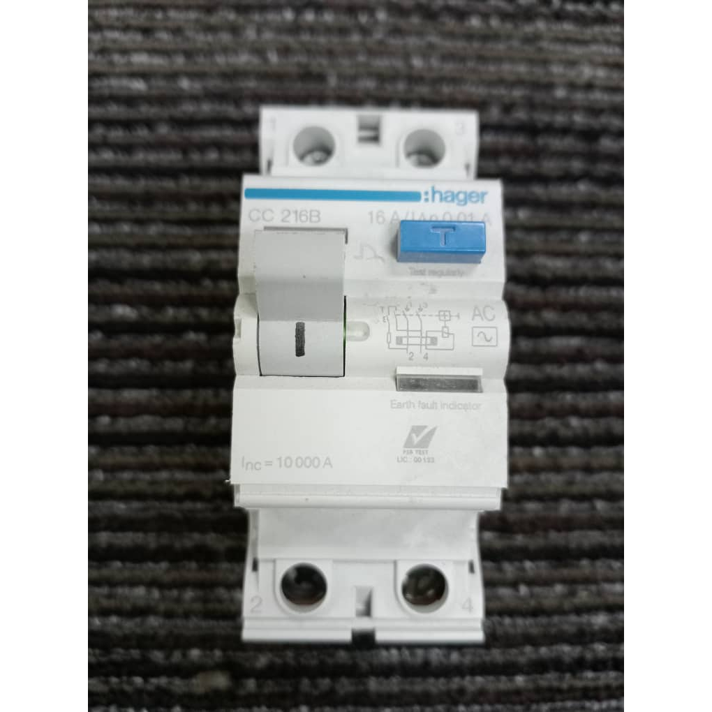 HAGER ELCB 16A 2POLE 0.01A ( CC216B ) | Shopee Malaysia
