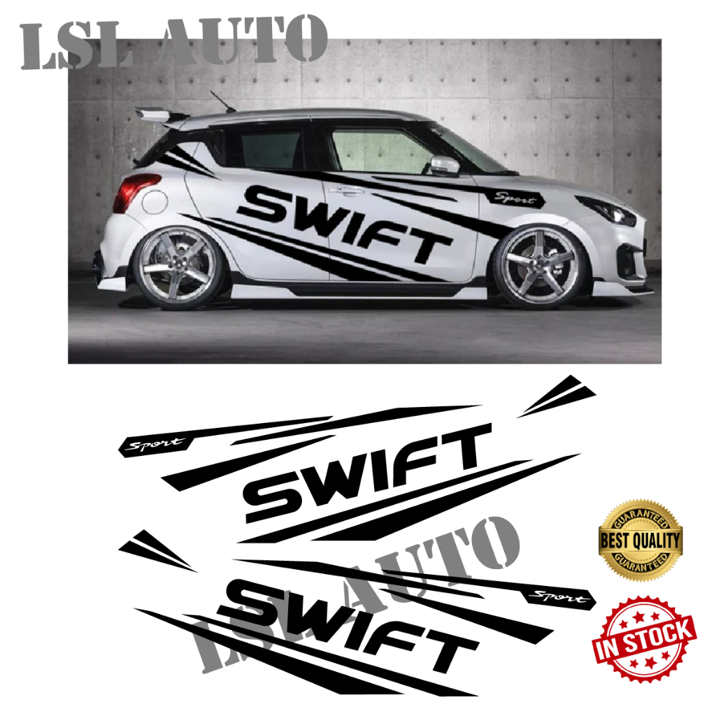 SUZUKI SWIFT SIDE BODY Styling Vinyl Decals Auto Pintu strieps Stiker ...