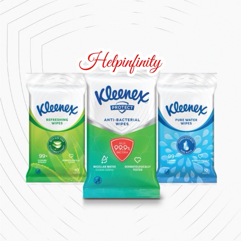 Kleenex Hand & Face Refreshing Anti-Bacterial Multipurpose Wet Wipes ...
