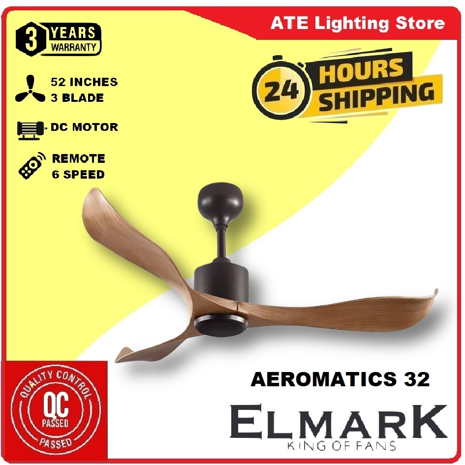ELMARK / AEROMATIC / 52 INCHES / DC FAN / REMOTE CONTROL / 3 BLADE / 6 ...