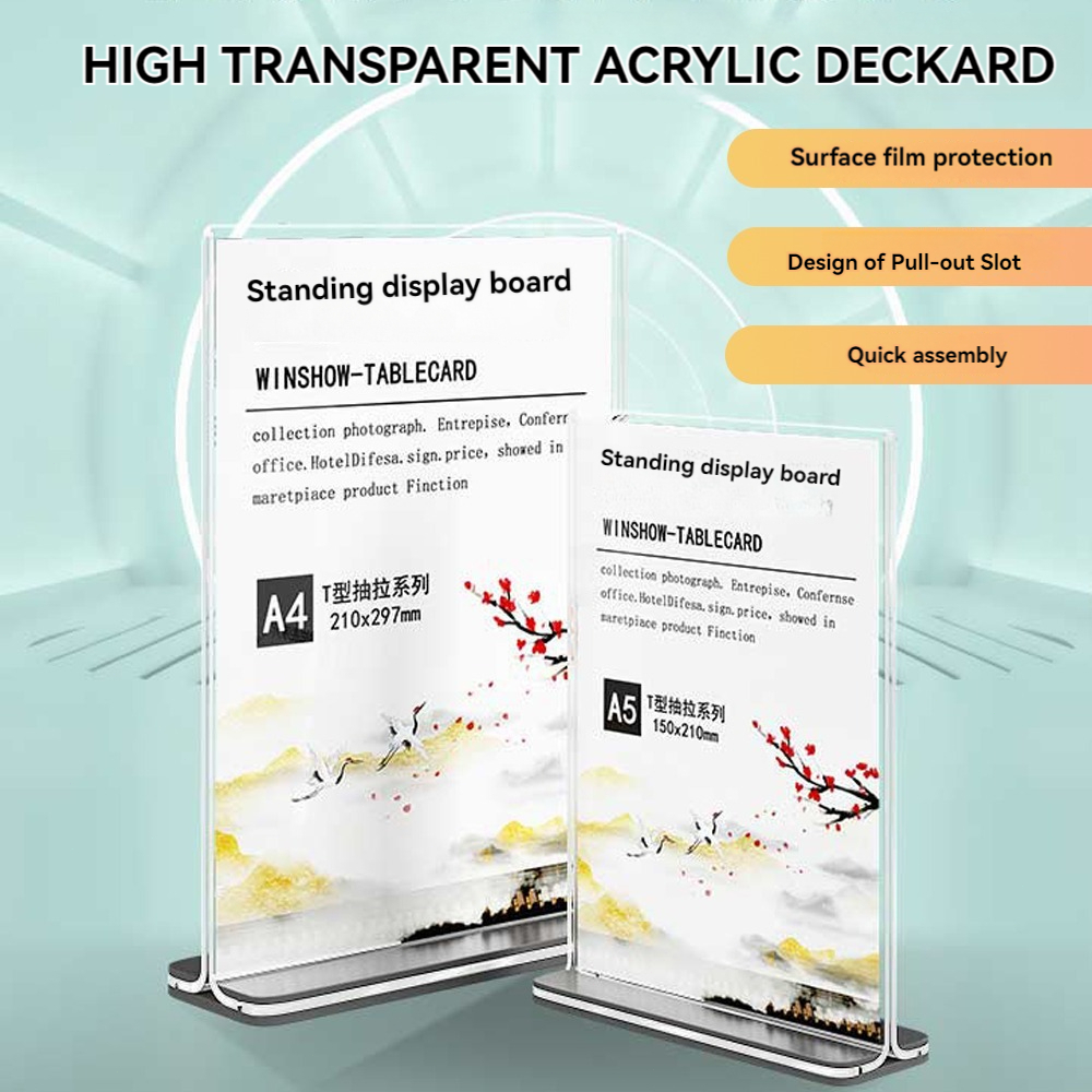 [READY STOCK] A4, A5, A6 Size Arcylic T-Shape Table Stand/Card Holder ...