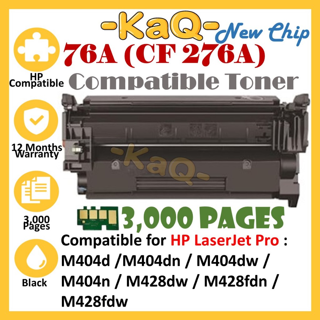 CF276A Black 76A Printer Toner Compatible for series LaserJet M404d ...