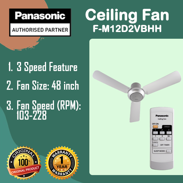 PANASONIC CEILING FAN BAYU JR 3-BLADE F-M12D2 (48 INCH) | Shopee Malaysia
